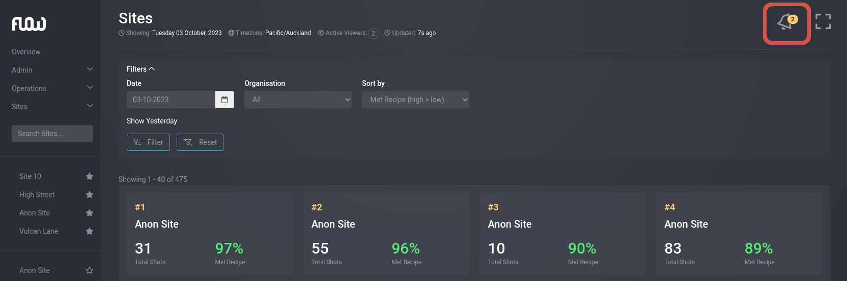 Flow dashboard feature updates – Flow Coffee